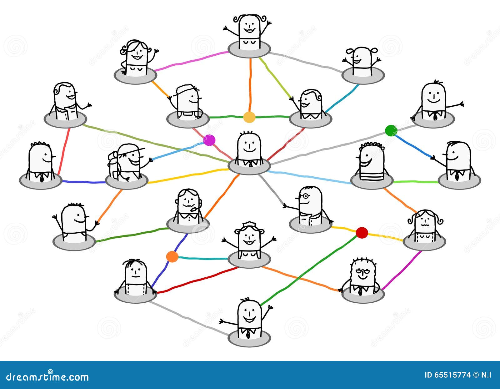 Cartoon Connected People on Big Social Network Stock Vector ... Cartoon Connected People on Big Social Network Stock Vector ...