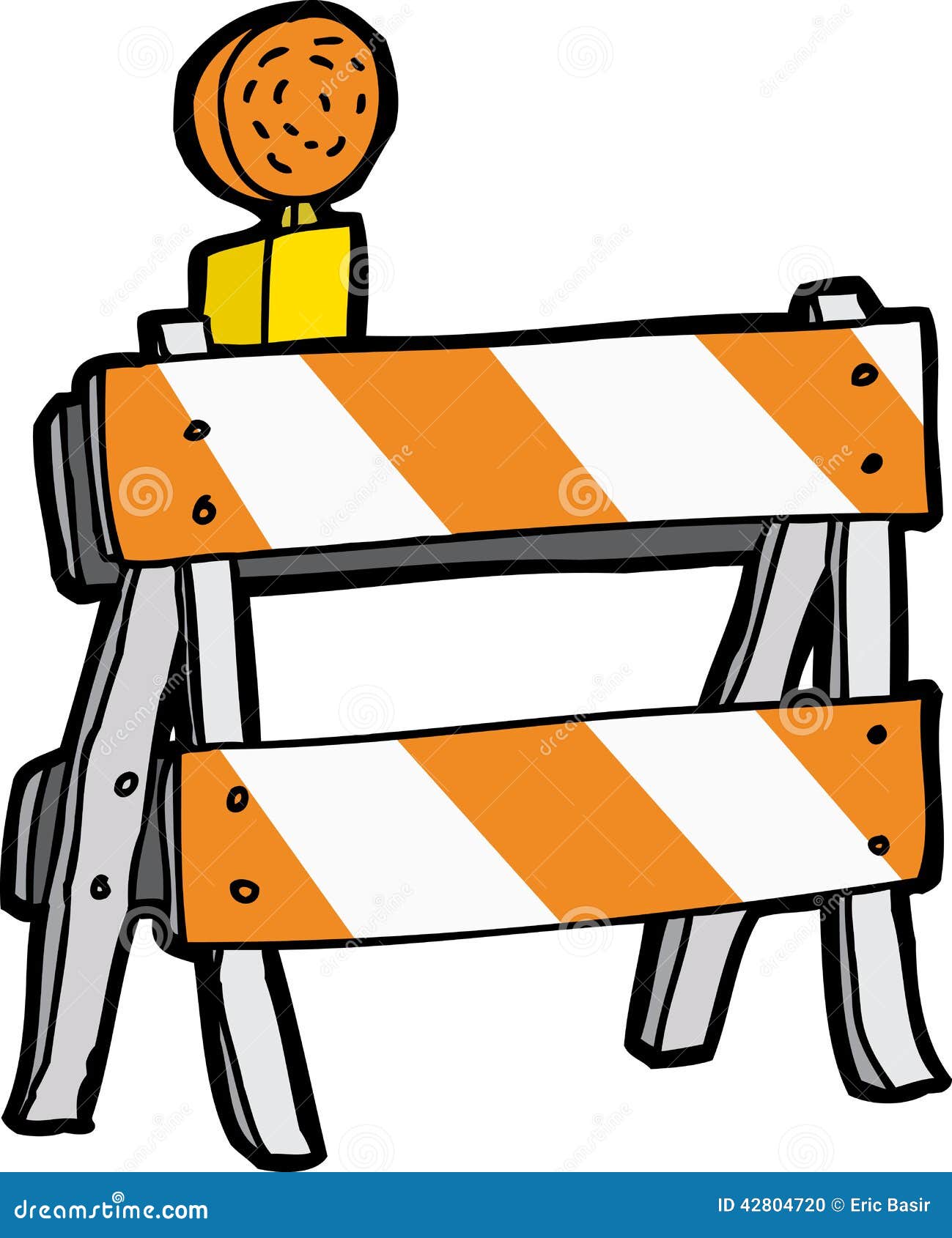 Cartoon Construction Barricade Stock Vector - Illustration of orange ...