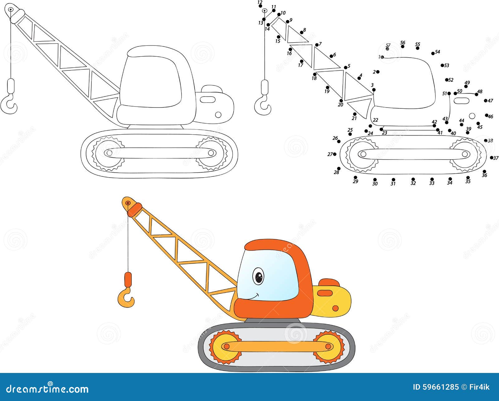 Construction crane coloring pages