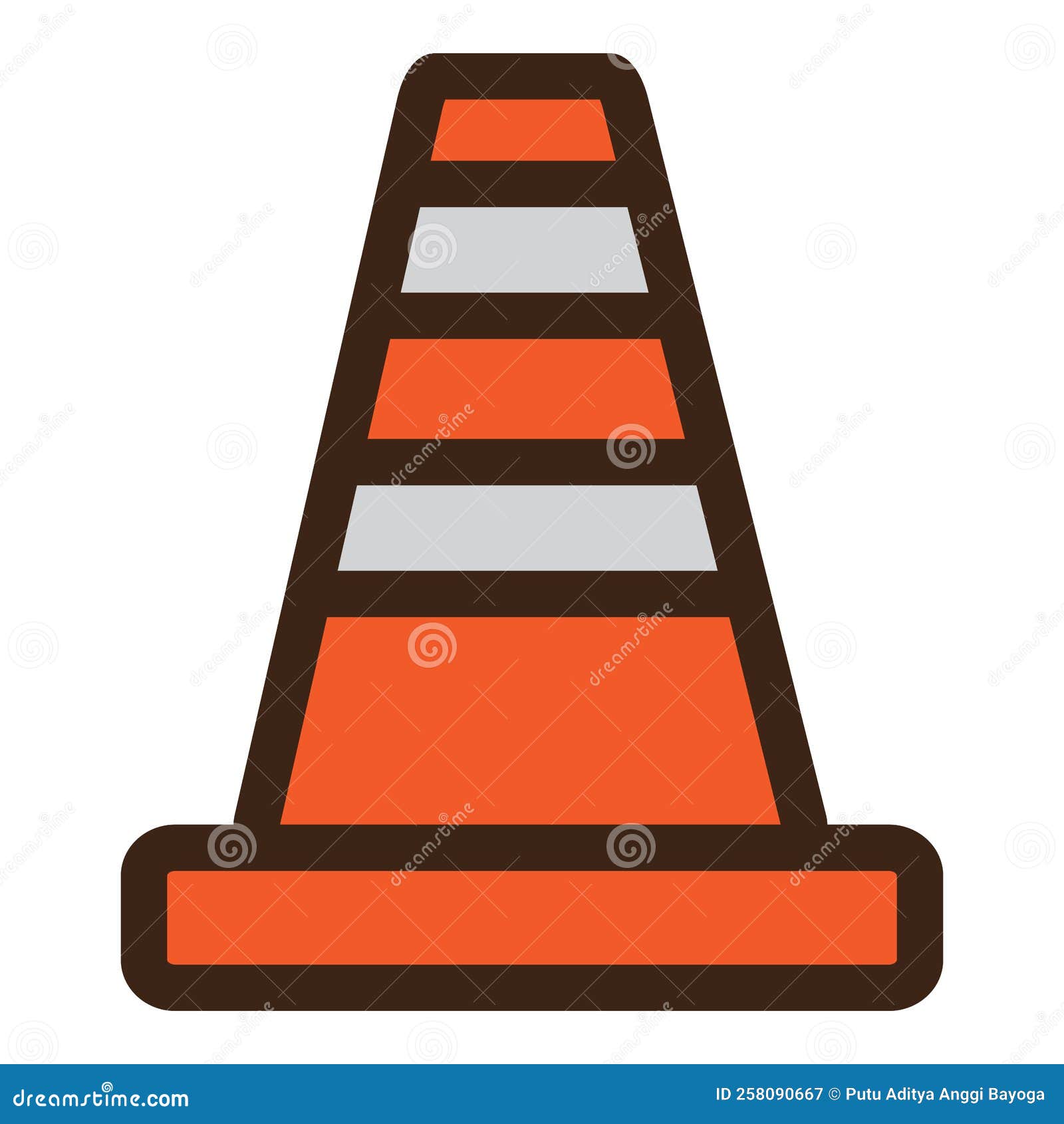 Cartoon warning cone stock vector. Illustration of vector - 258090667