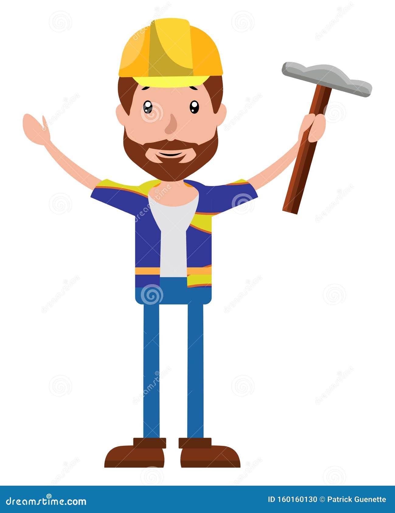 Cartoon Construction Worker Holding a Hammer Illustration Vector Stock ... Cartoon Construction Worker Holding a Hammer Illustration Vector Stock ...