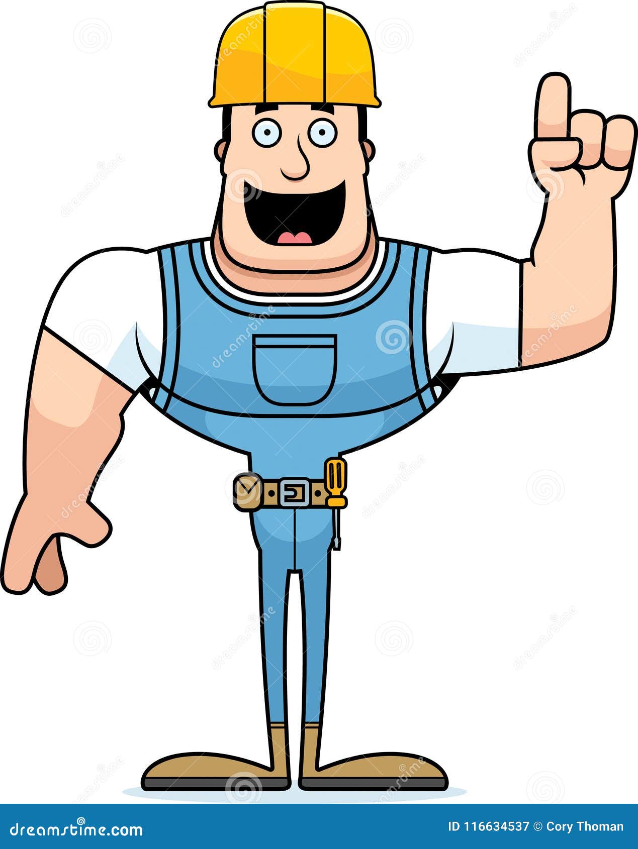 Cartoon Construction Worker Idea Stock Vector - Illustration of cartoon ...