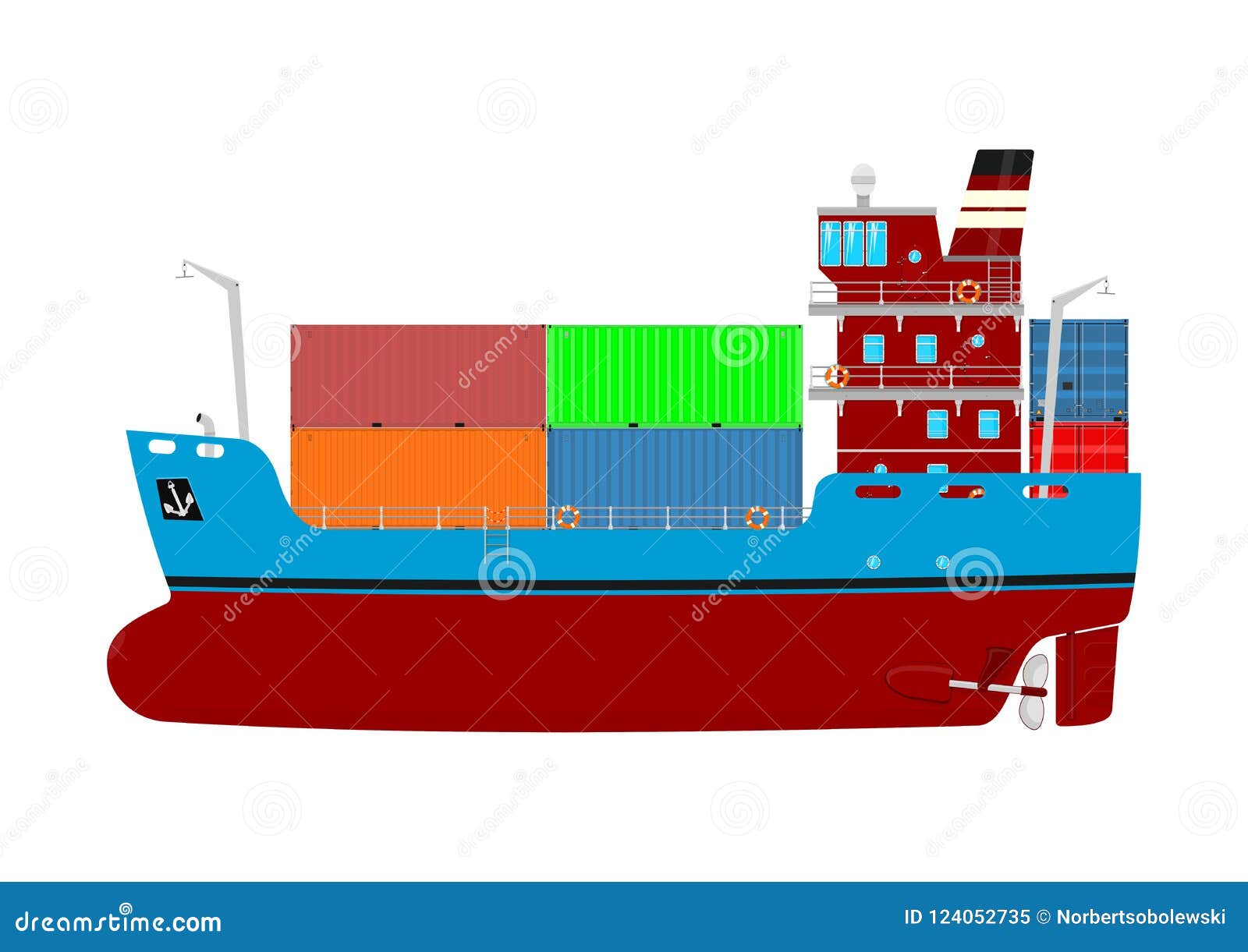 Cartoon Container Ship. | CartoonDealer.com #124052735