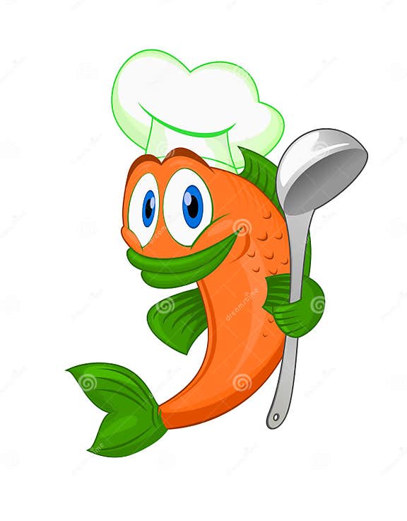 Cartoon cook fish stock vector. Illustration of head - 20997420
