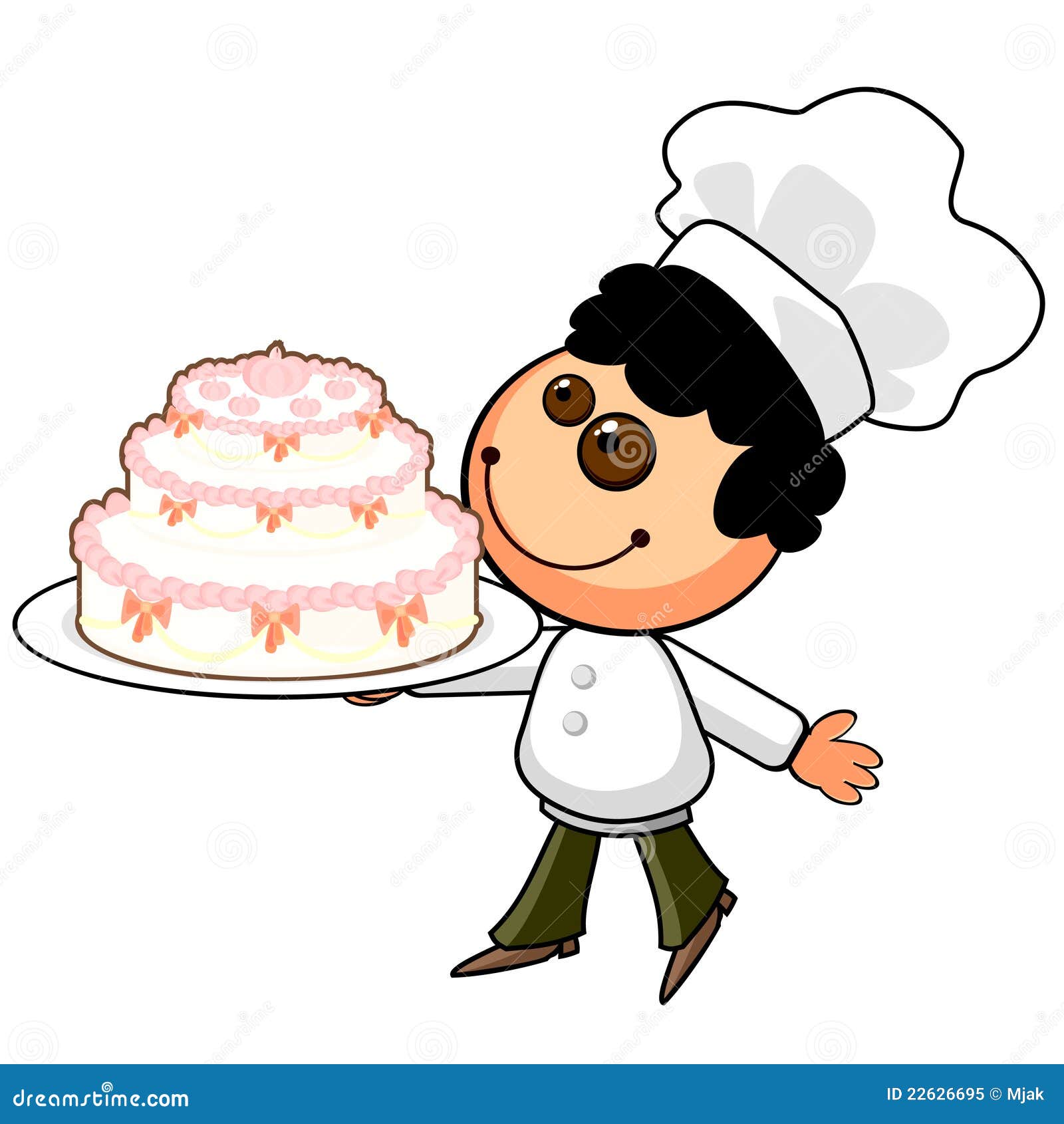 Cartoon Cook with Holiday Cake Stock Vector - Illustration of ...