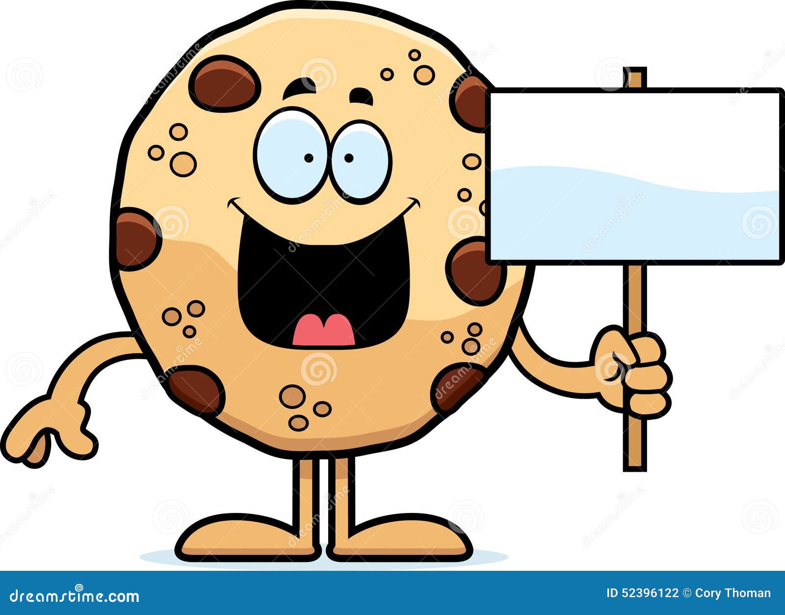 Cartoon Cookie Sign stock vector. Illustration of cookie - 52396122
