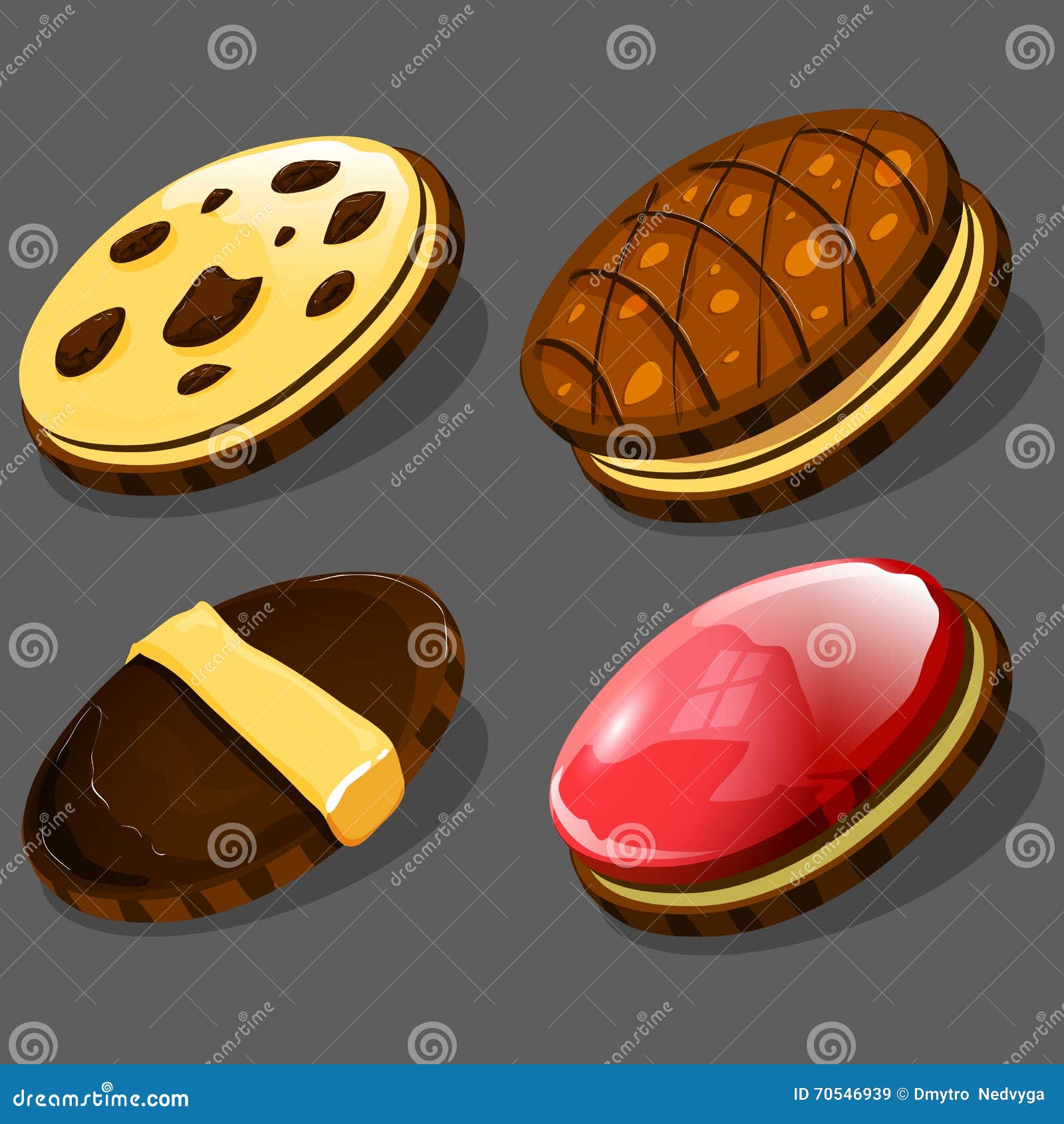 Cartoon Cookies Font. Confectioners Stylized Capital Letter C. Vector ...