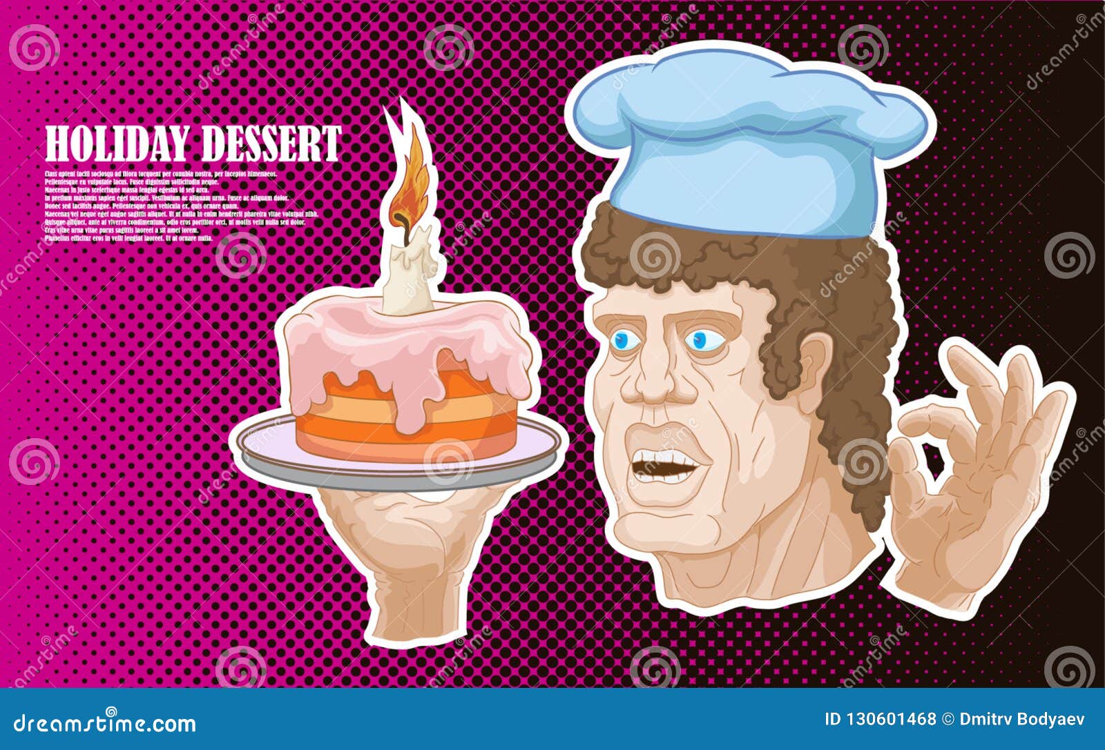 Cartoon Cooks with a Dessert Stock Illustration - Illustration of ...