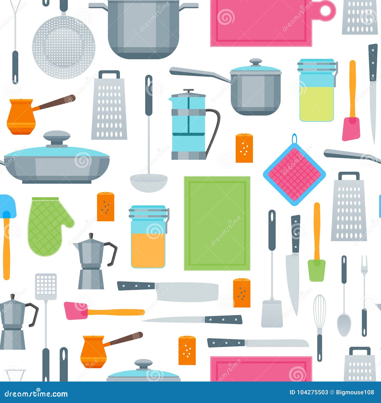 Set Of Cartoon Cookware Pans With Lids. Silhouette Illustration ...