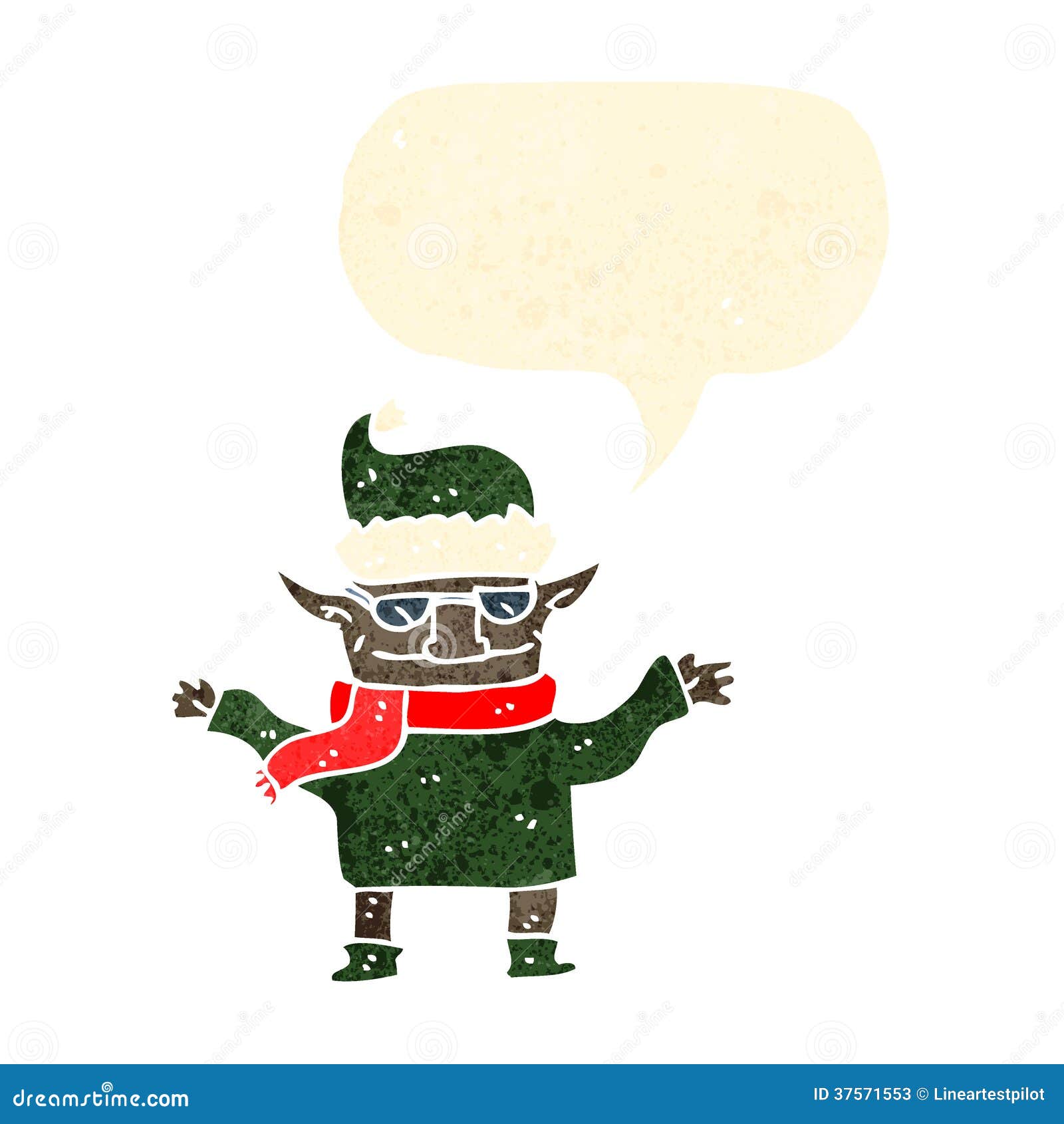 Cartoon cool christmas elf stock vector. Illustration of cloud - 37571553