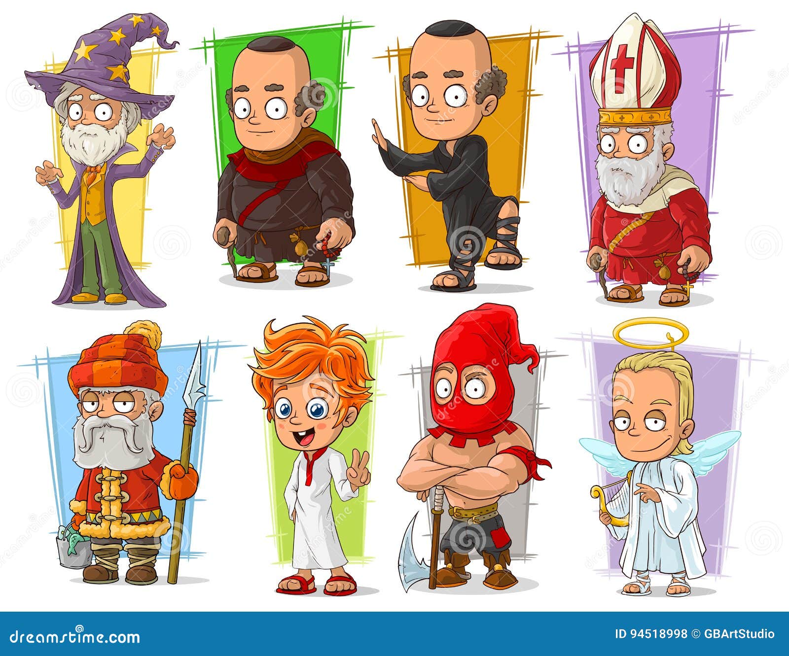 Cartoon Cool Funny Different Characters Vector Set Stock Vector ...