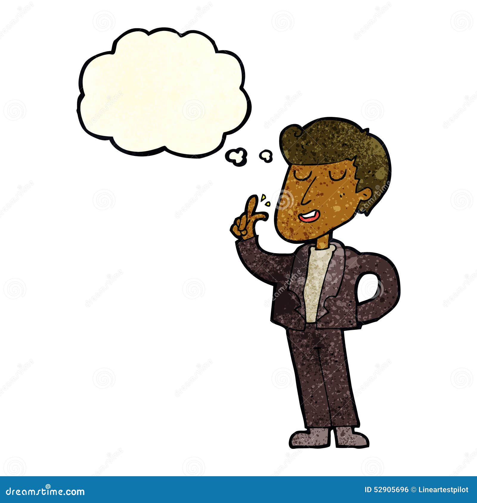 Cartoon Cool Guy Snapping Fingers with Thought Bubble Stock ...