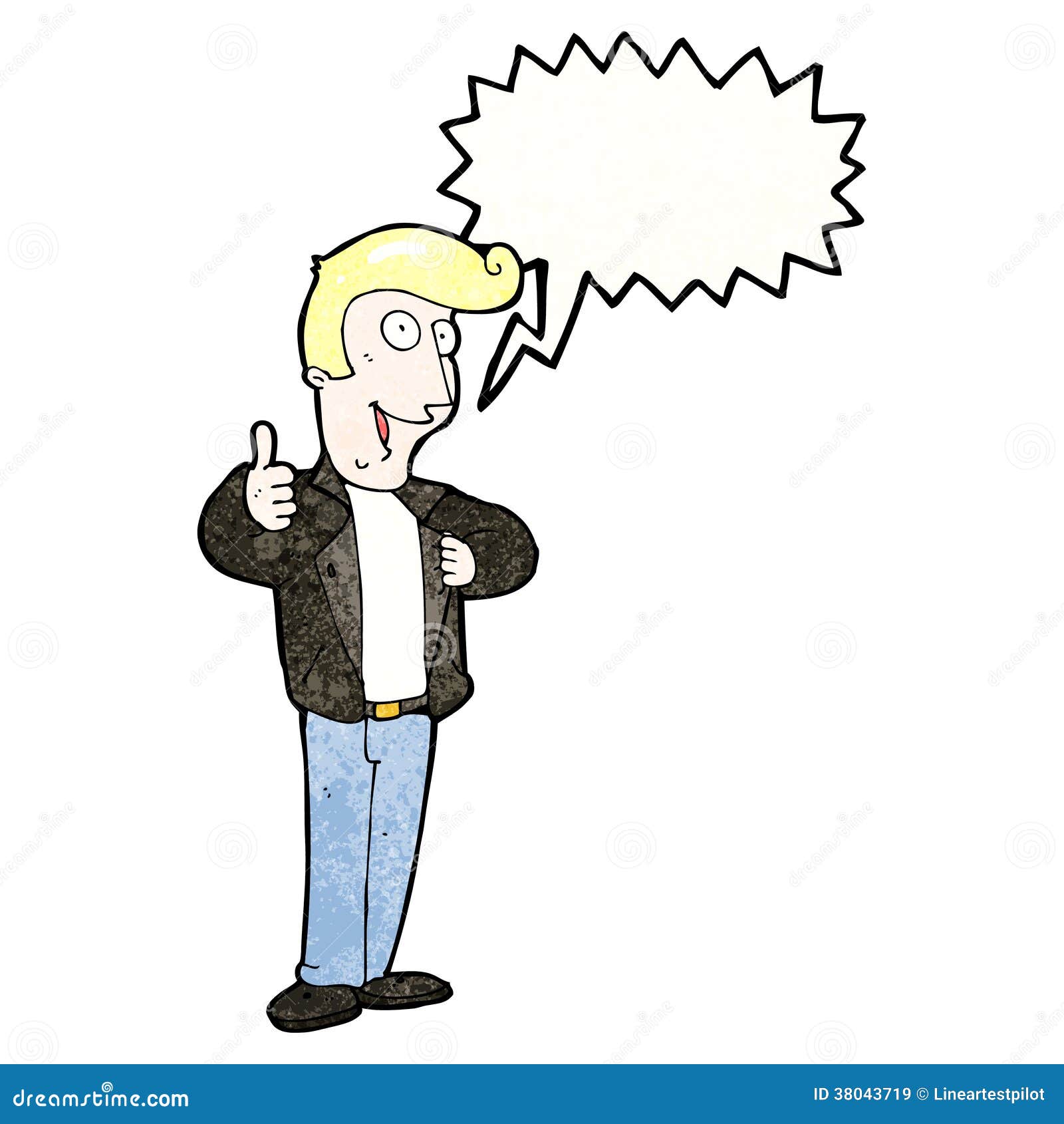 Cartoon Cool Guy with Speech Bubble Stock Vector - Illustration of ...