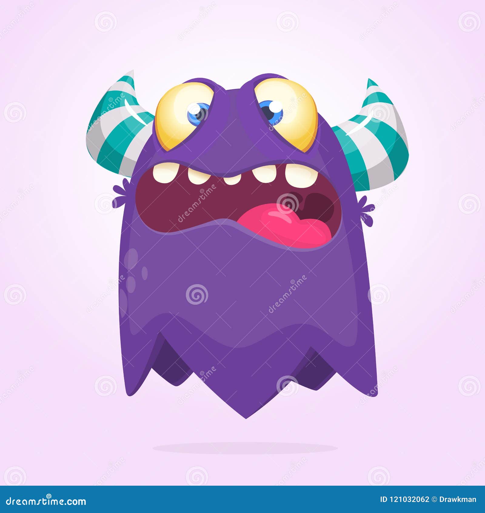 Cartoon Cool Monster. Monster Ghost Illustration With Surprised ...