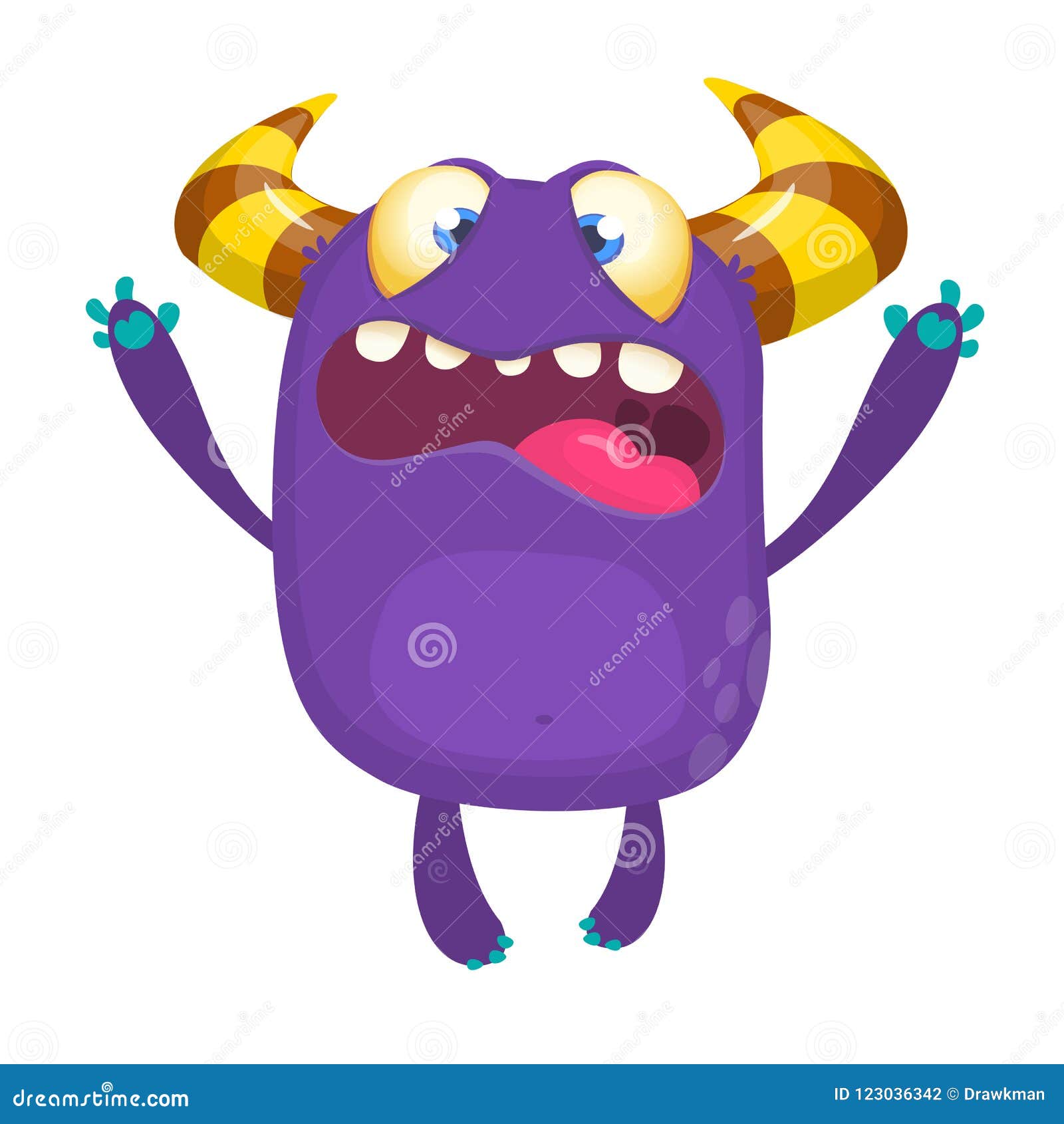 Cartoon Cool Monster. Monster Ghost Illustration with Surprised ...