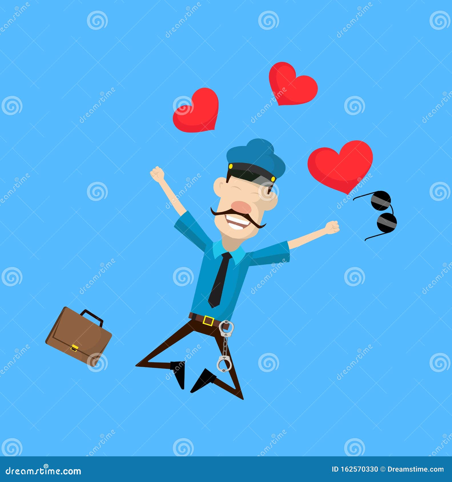 Cartoon Cop Policeman - Feeling Very Excited Stock Vector ...