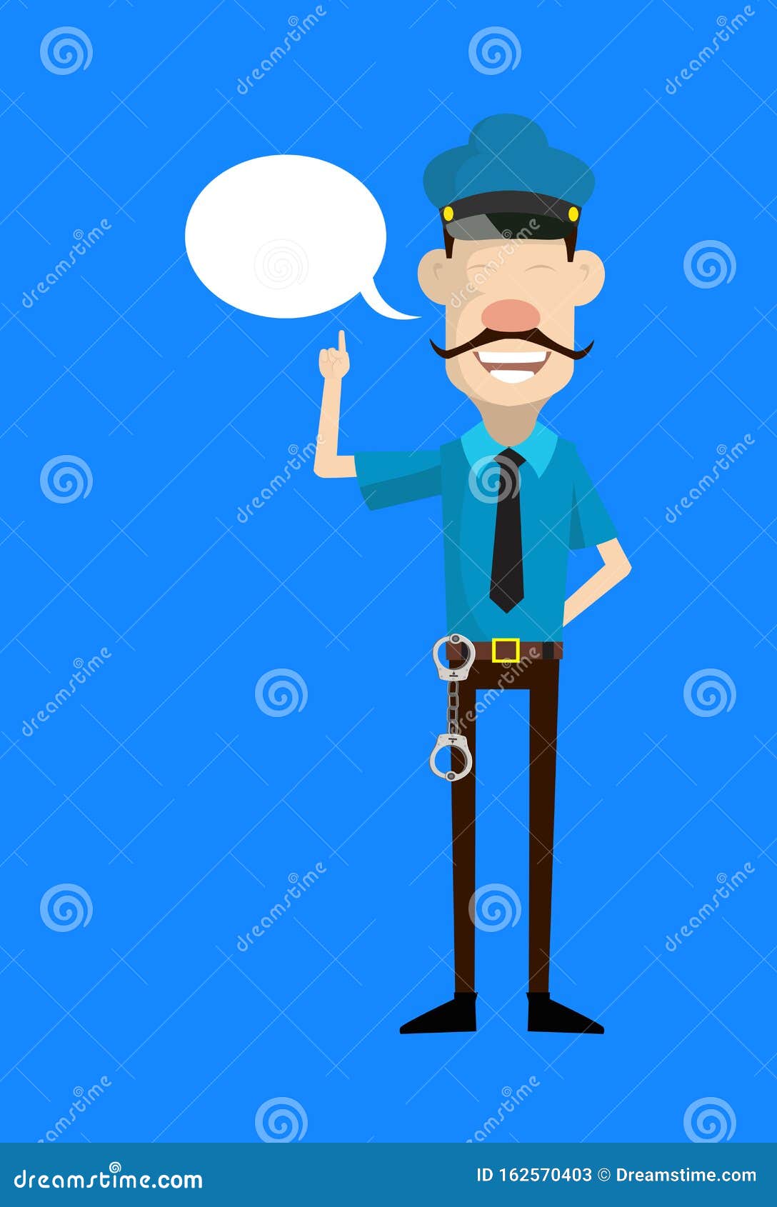 Cartoon Cop Policeman - Smiling and Pointing To Speech Bubble Stock ...