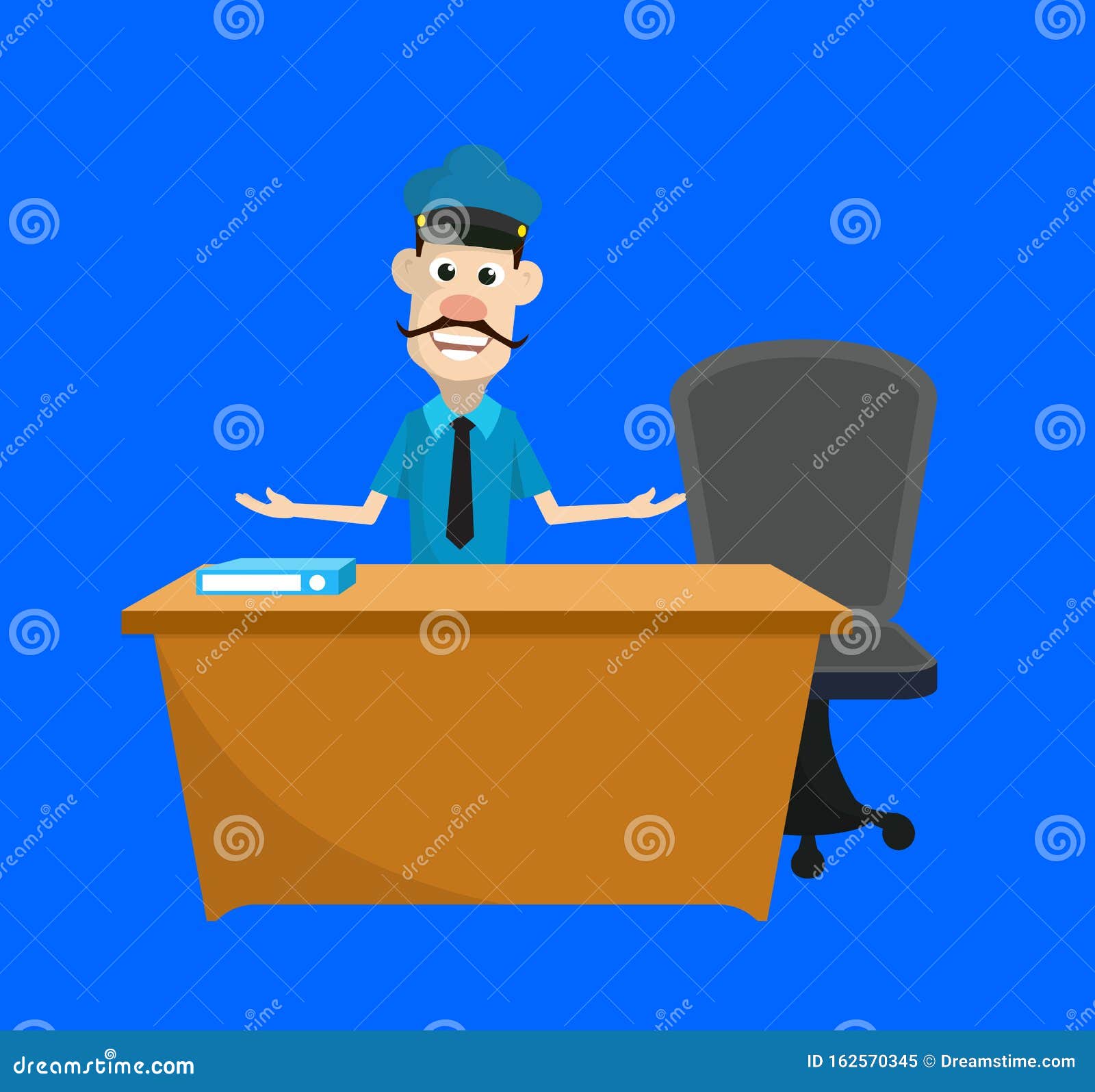 Cartoon Cop Policeman - Talking with Hand Gesture Stock Vector ...