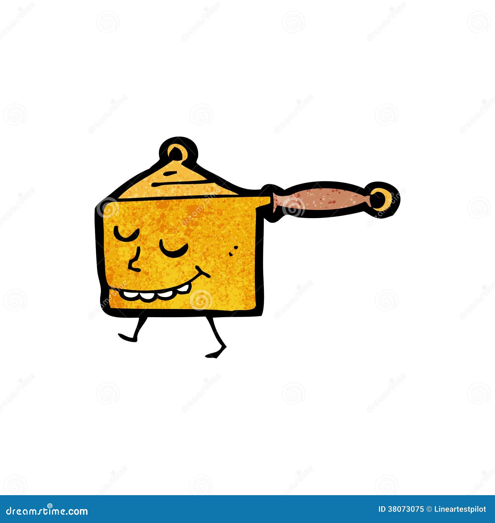 Cartoon copper cooking pan stock vector. Illustration of hand - 38073075