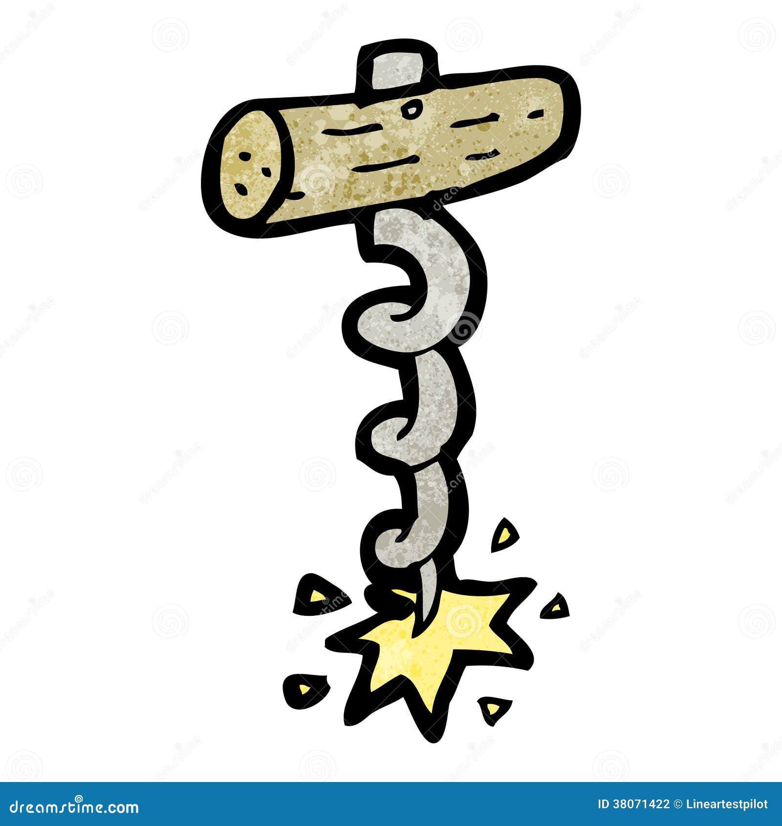 Cartoon corkscrew stock illustration. Illustration of hand - 38071422