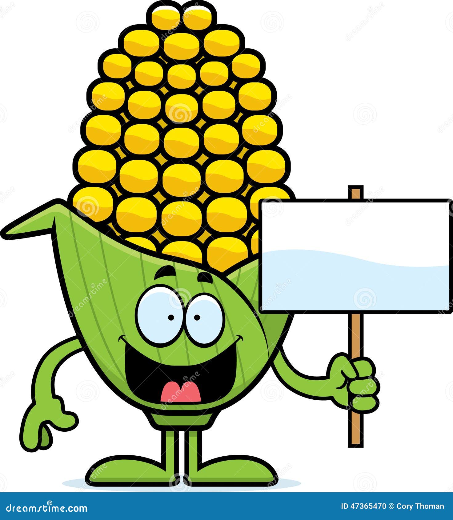 Cartoon Corn Sign stock vector. Illustration of clip - 47365470