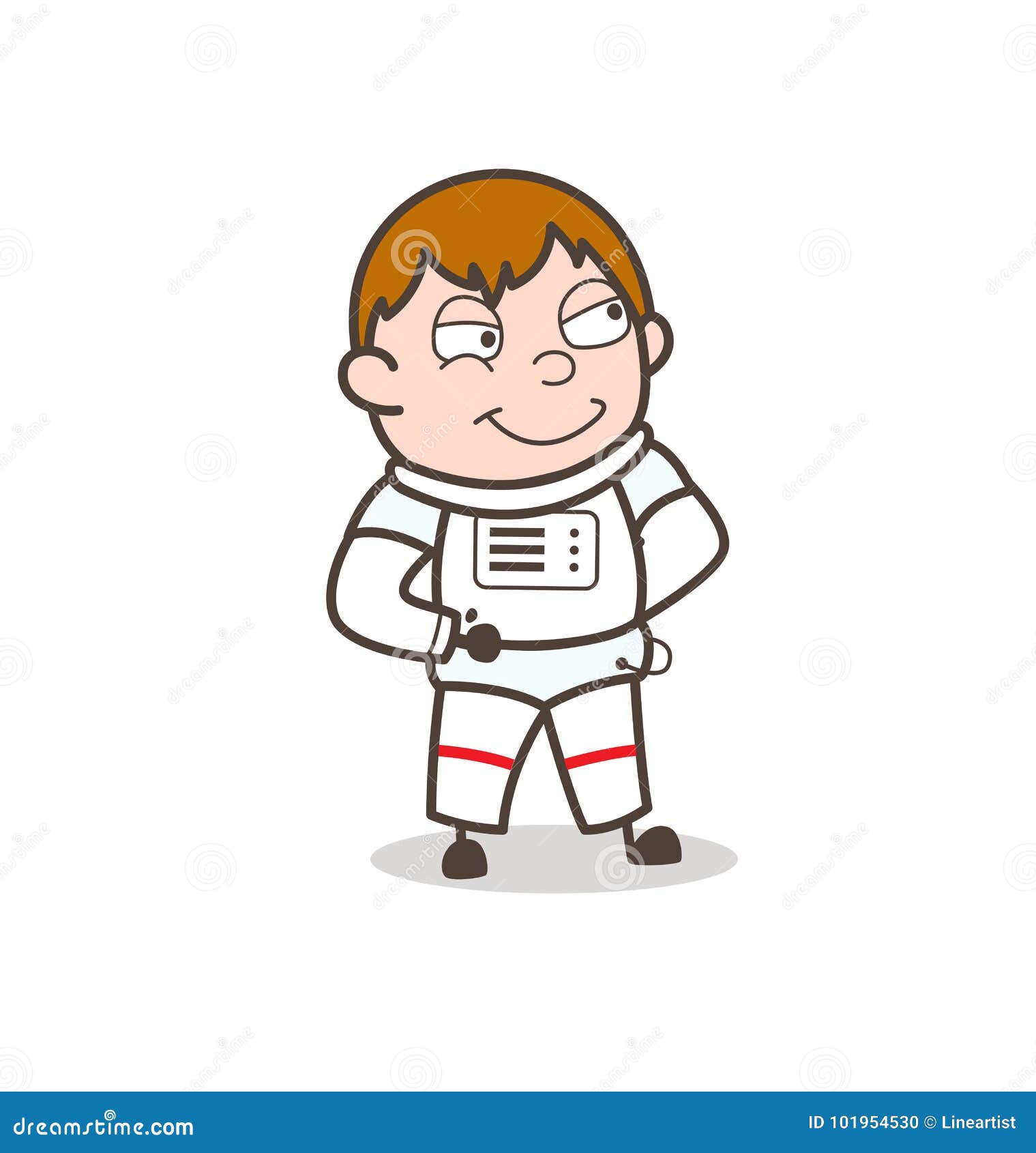 Cartoon Cosmonaut Smiling Face Vector Illustration Stock Illustration ...
