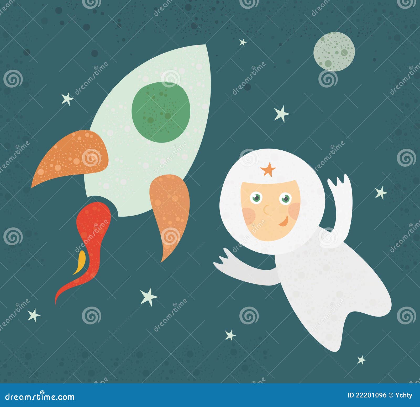 A Cartoon Cosmonaut in Vector Stock Vector - Illustration of fast ...