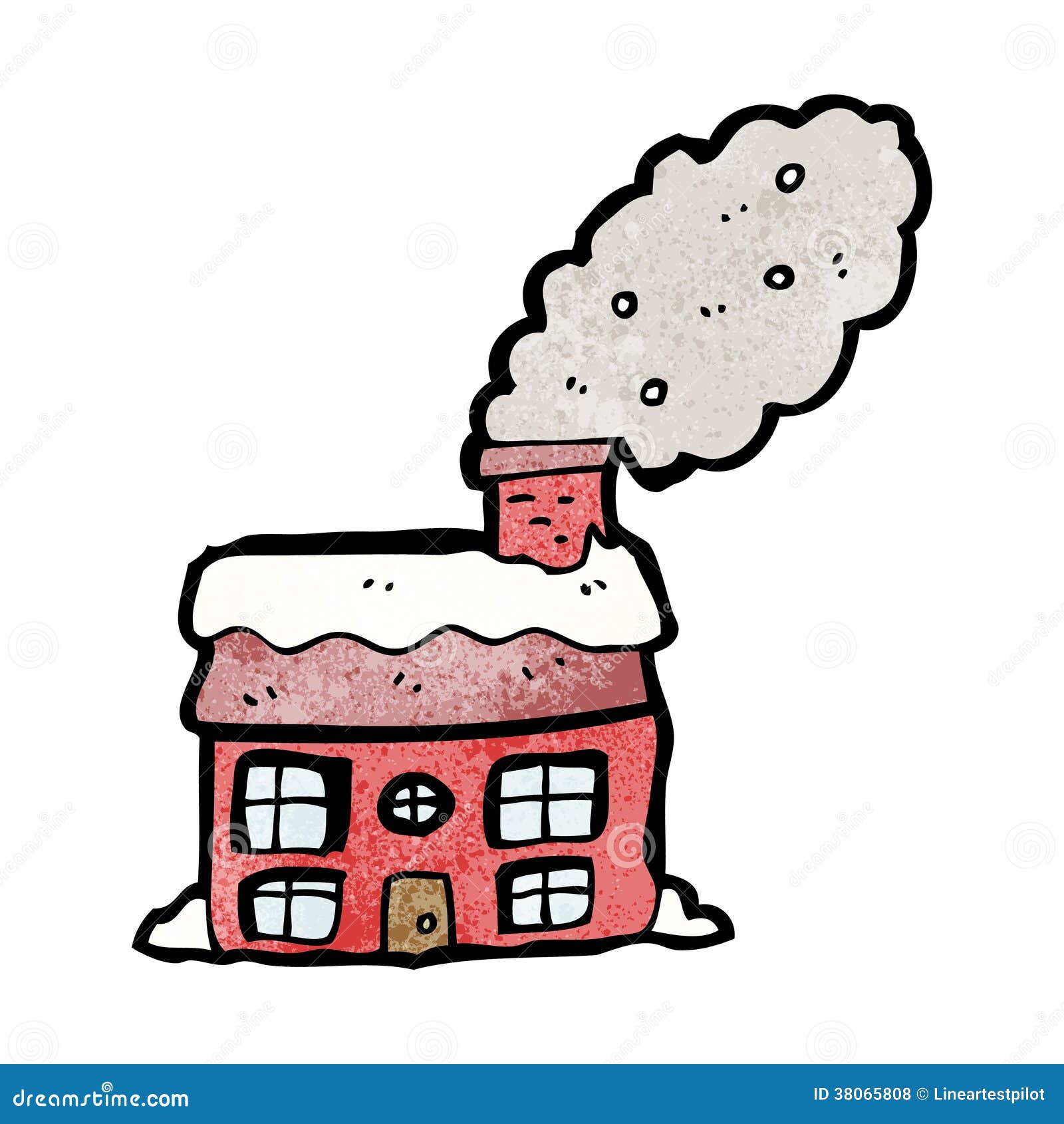 Cartoon Cottage with Smoking Chimney Stock Vector - Illustration of ...