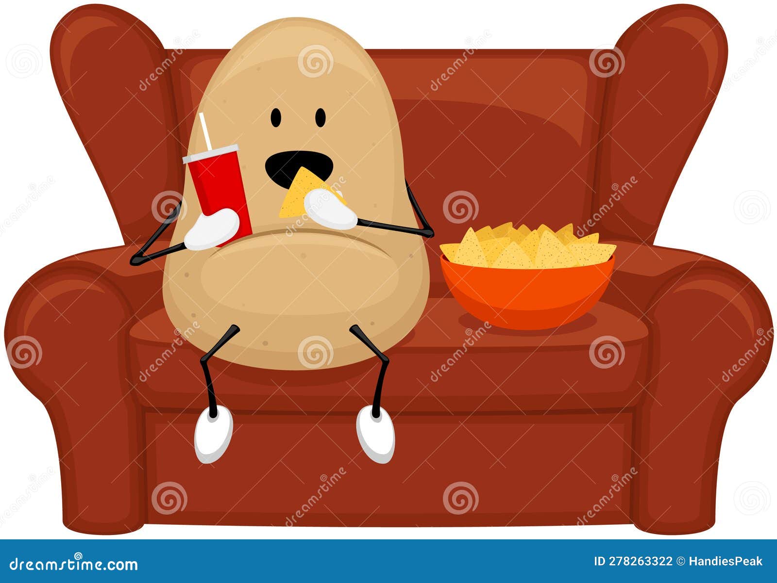Cartoon Couch Potato stock vector. Illustration of couch - 278263322