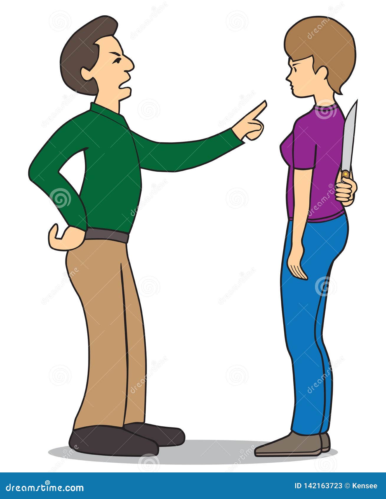 Cartoon Couple Arguing stock vector. Illustration of arguing - 142163723
