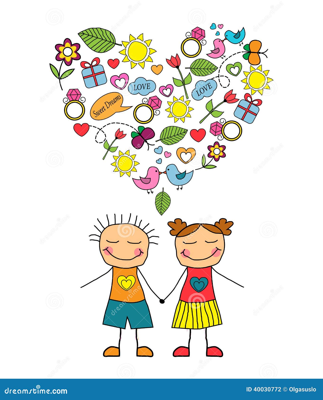 Cartoon Of Heterosexual Couple Of Man And Woman With Empty Speech Balloon Vector Illustration