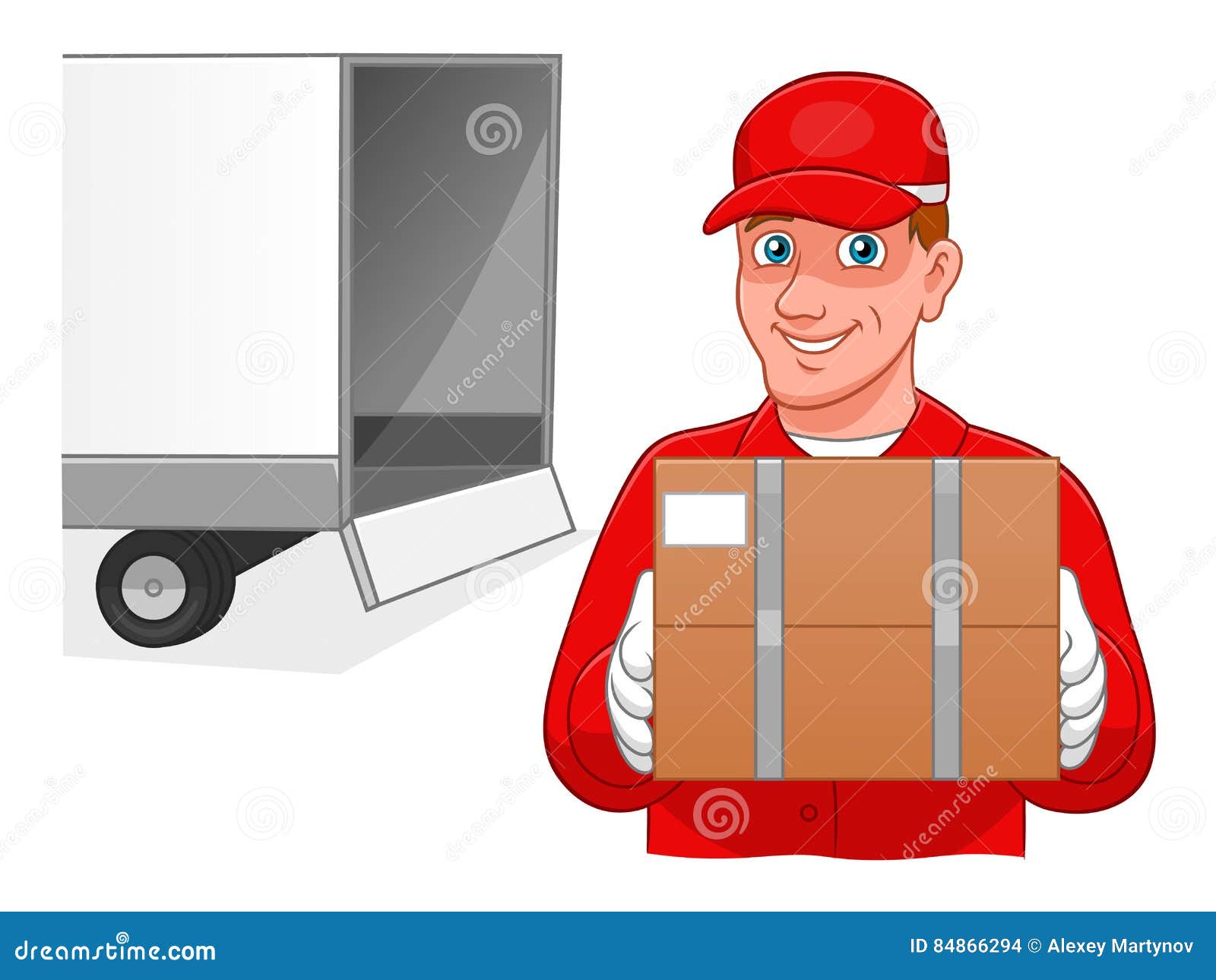 Cartoon Courier Making A Delivery Vector Illustration | CartoonDealer ...