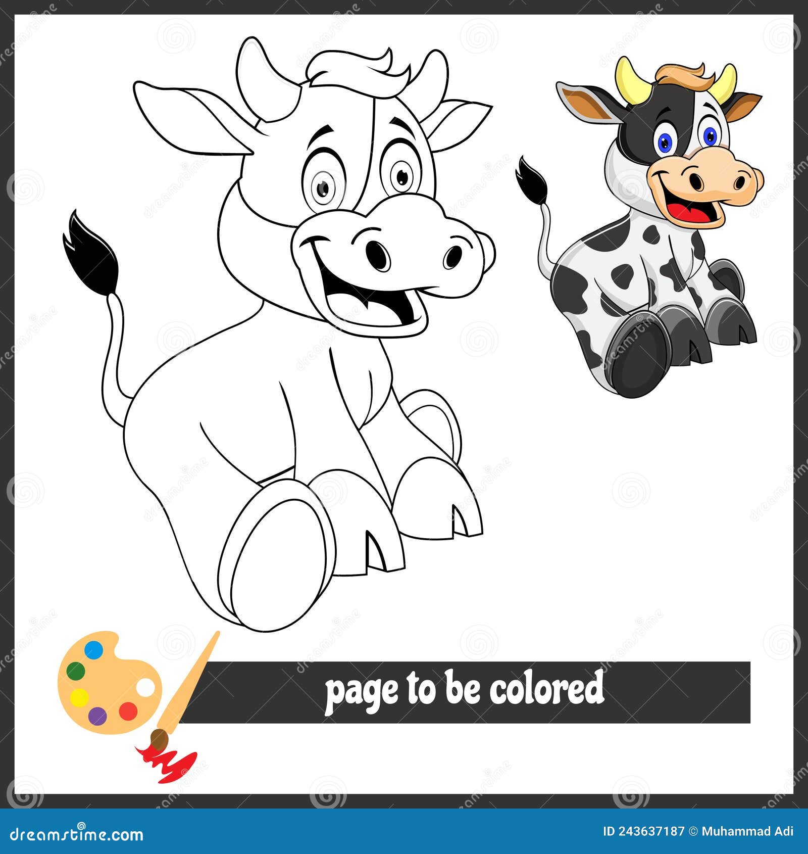 Cartoon Cow Coloring Pictures Stock Illustration - Illustration of ...