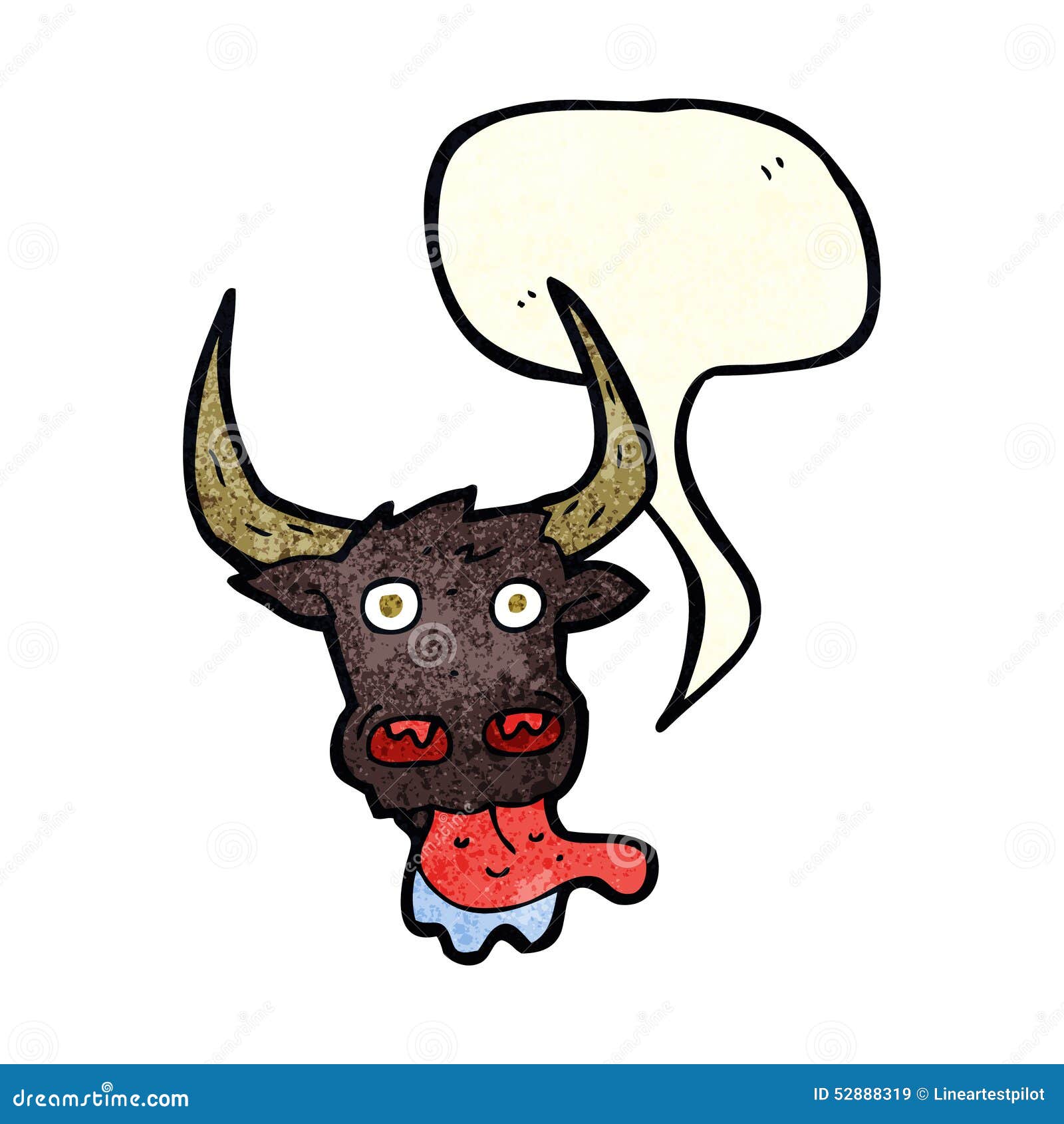 Cartoon Cow Face with Speech Bubble Stock Illustration - Illustration ...