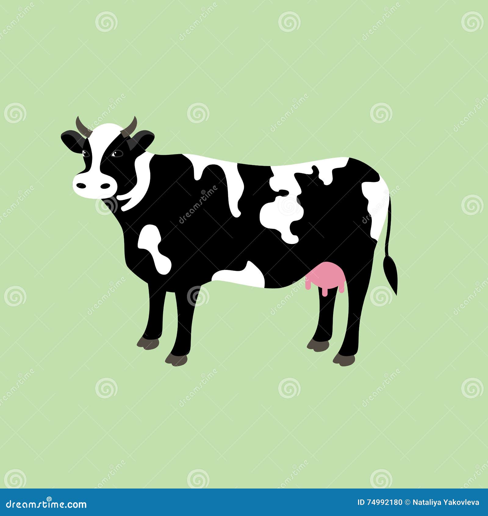 Cartoon cow stock vector. Illustration of nature, spotted - 74992180