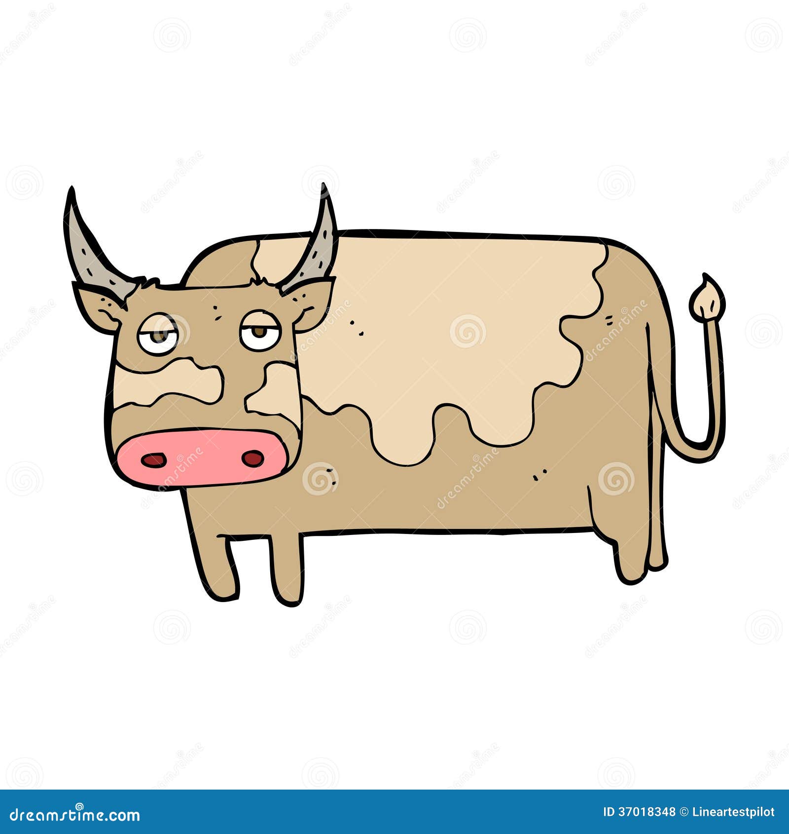 Cartoon cow stock vector. Illustration of funny, traditional - 37018348