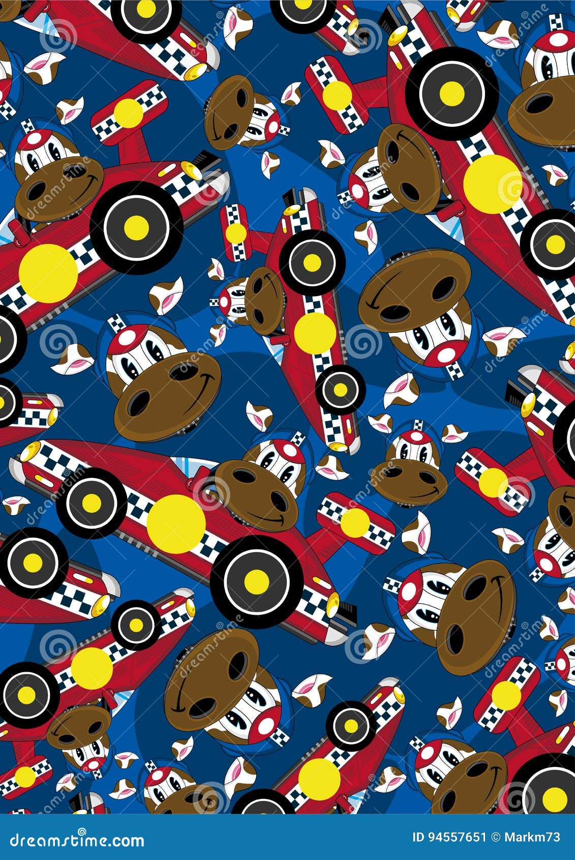 Cartoon Cow in Racing Car stock vector. Illustration of adorable - 94557651