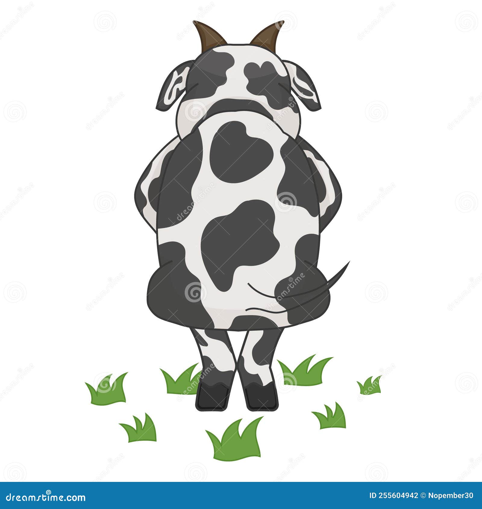 Cartoon cow in shy pose stock vector. Illustration of food - 255604942