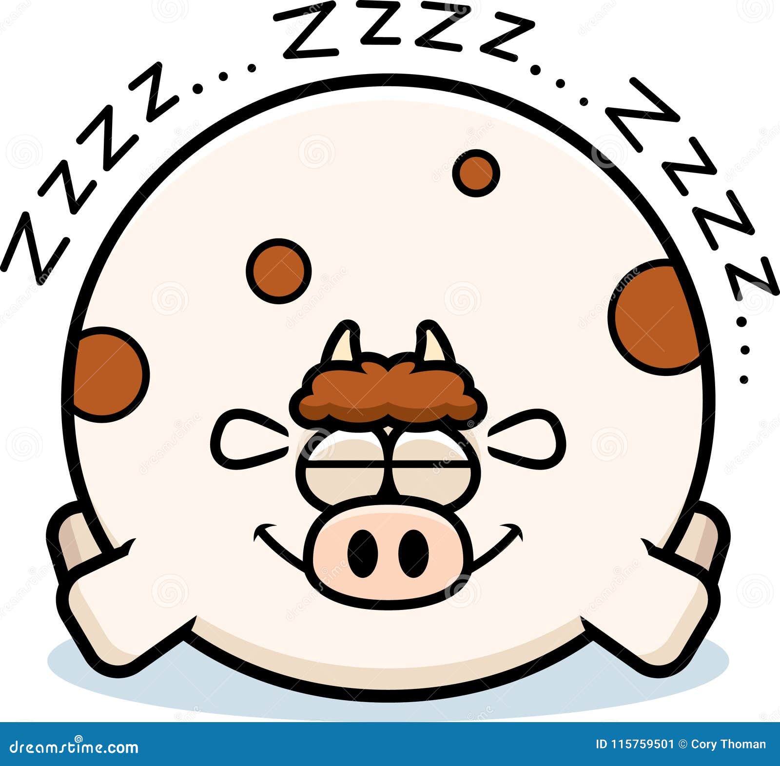Cartoon Cow Sleeping stock vector. Illustration of resting - 115759501