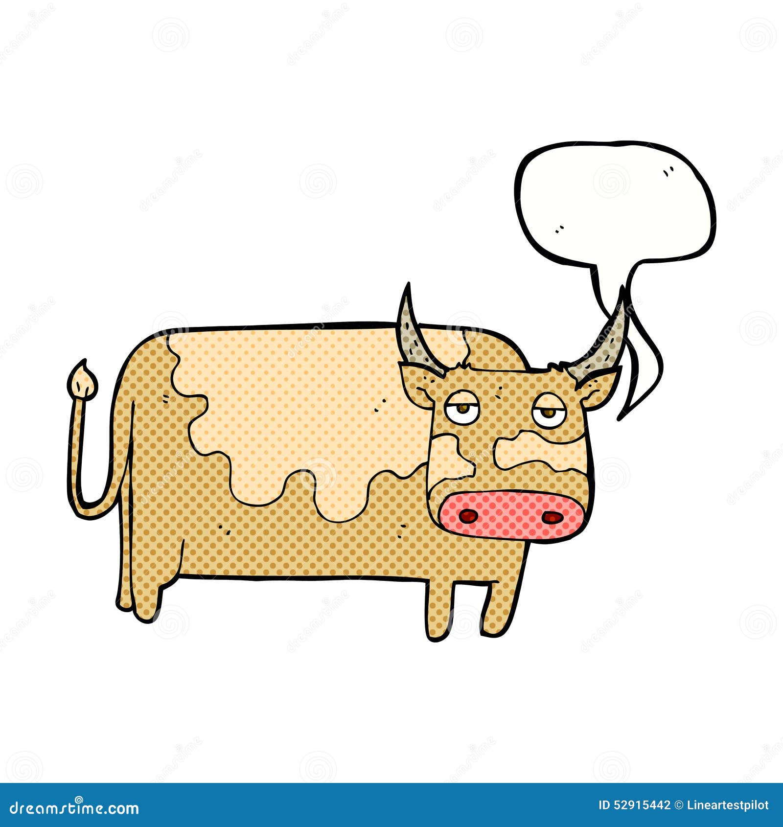 Cartoon Cow with Speech Bubble Stock Illustration - Illustration of ...