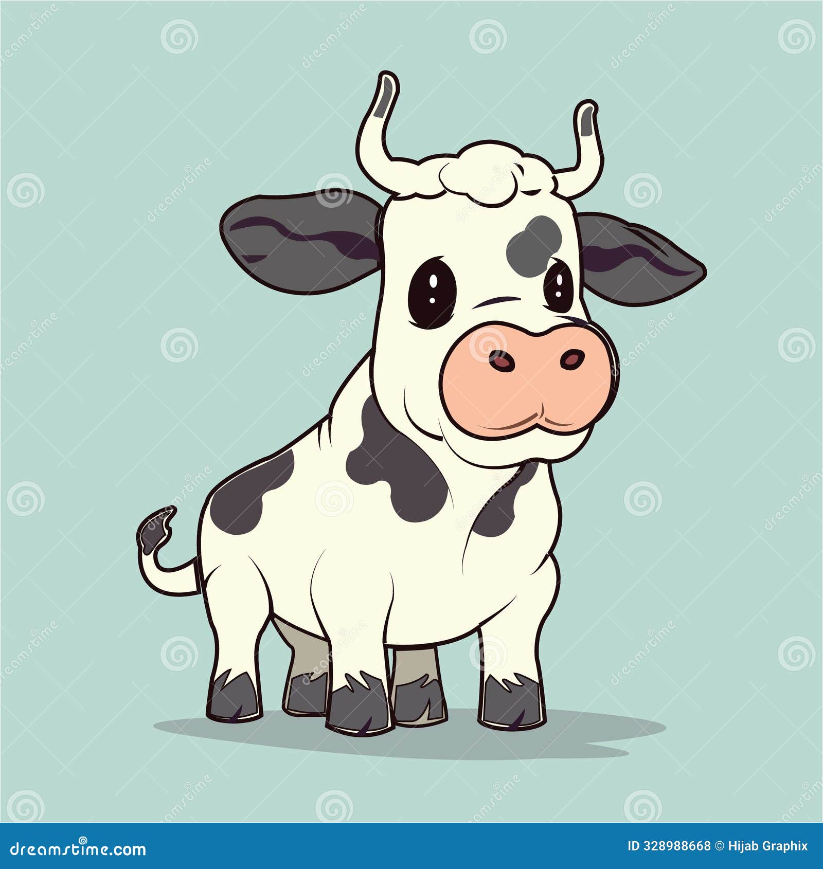 Cartoon Cow Standing Concept Illustration Stock Vector - Illustration ...