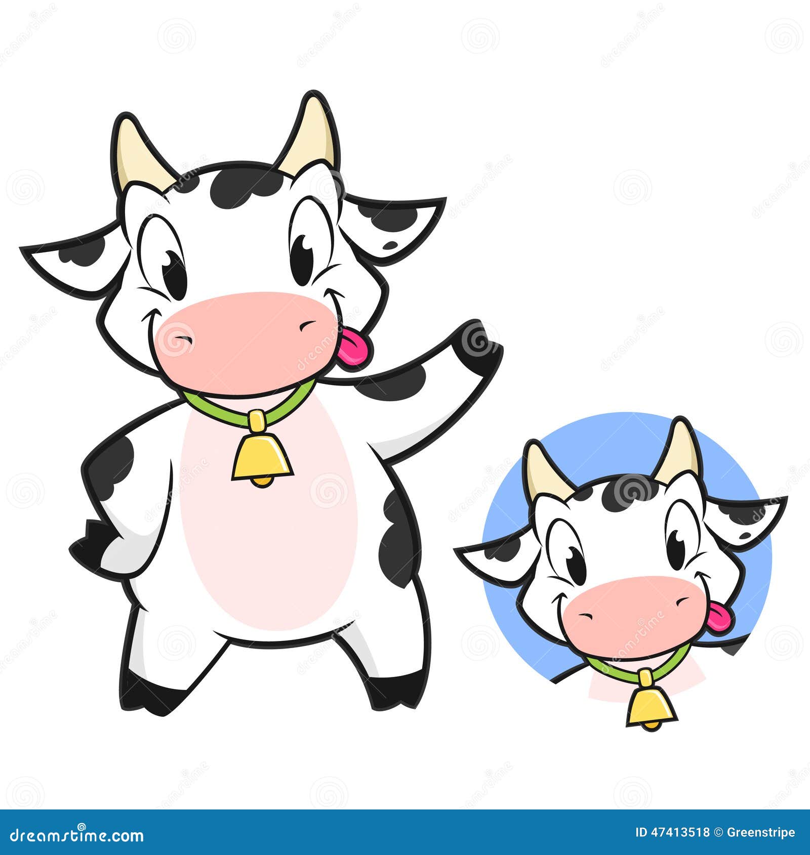 Cartoon Cow stock vector. Illustration of sweet, cheerful - 47413518
