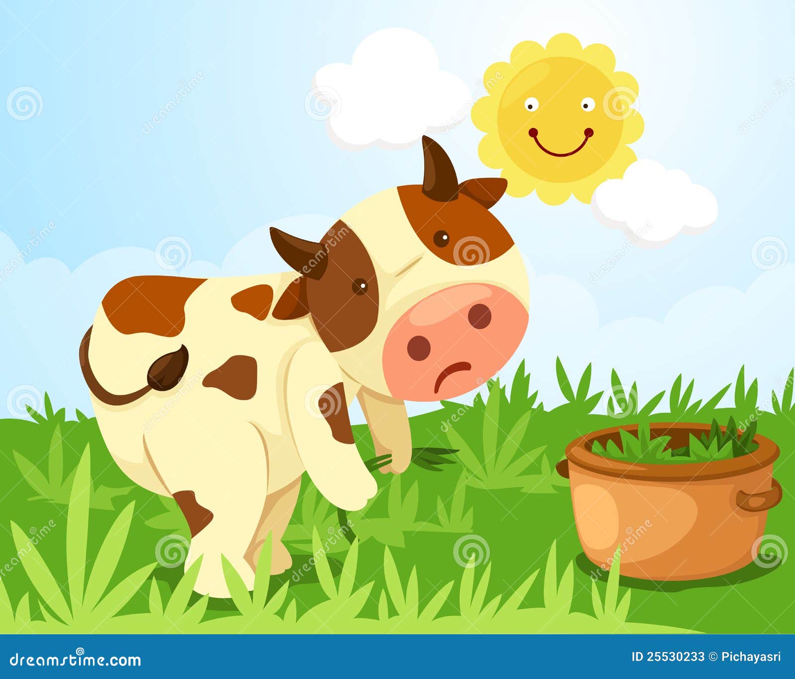 Cartoon cow working stock vector. Illustration of black - 25530233