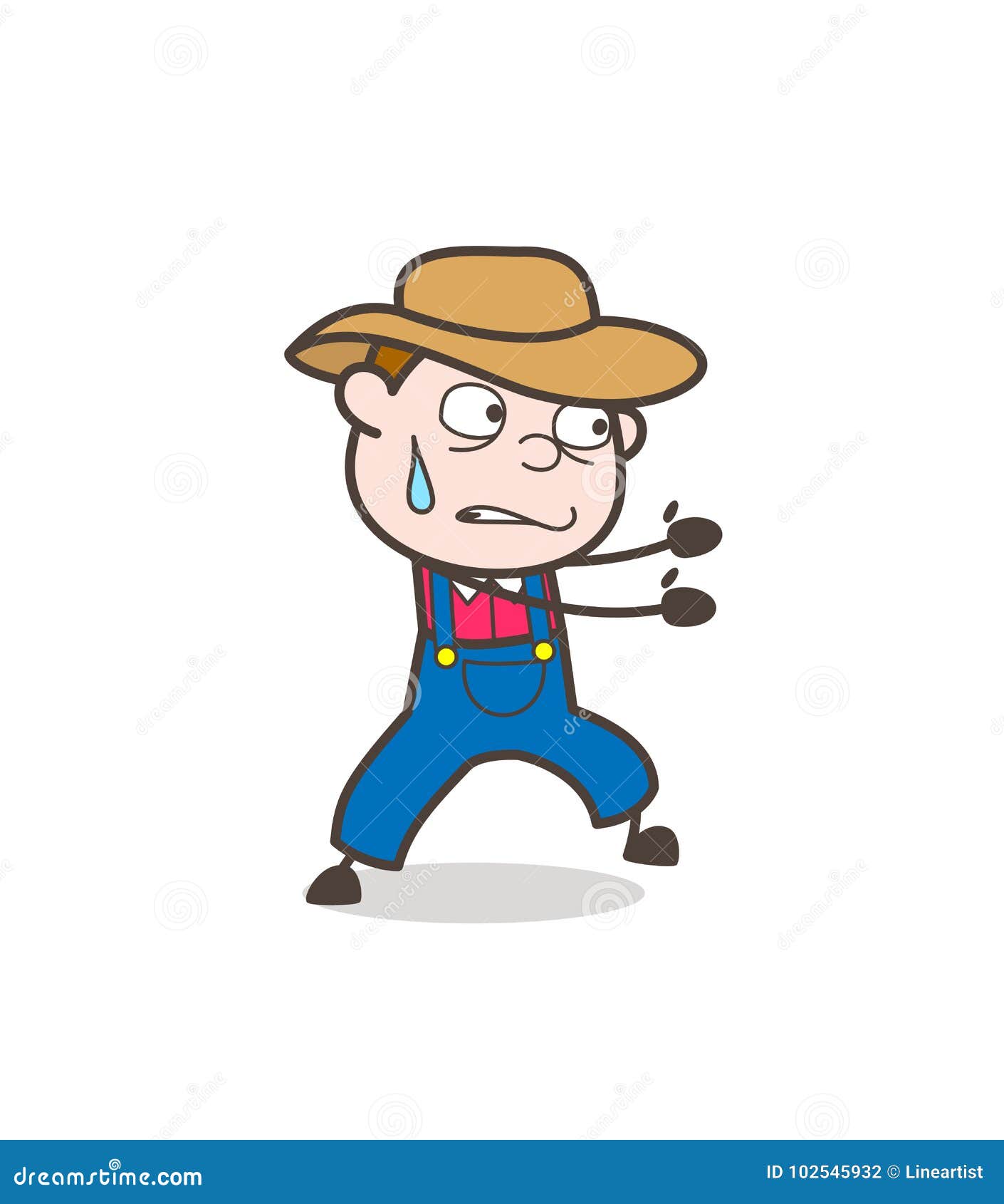Cartoon Cowboy Character Pulling with Hands Vector Concept Stock ...