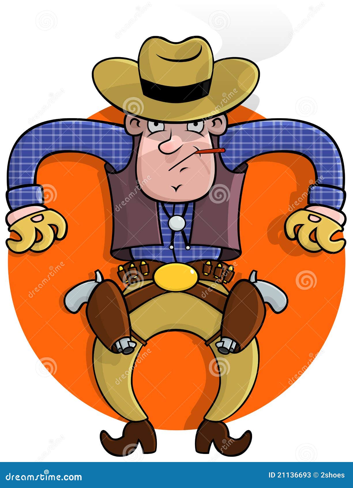 Cartoon Cowboy gunslinger stock vector. Illustration of high - 21136693