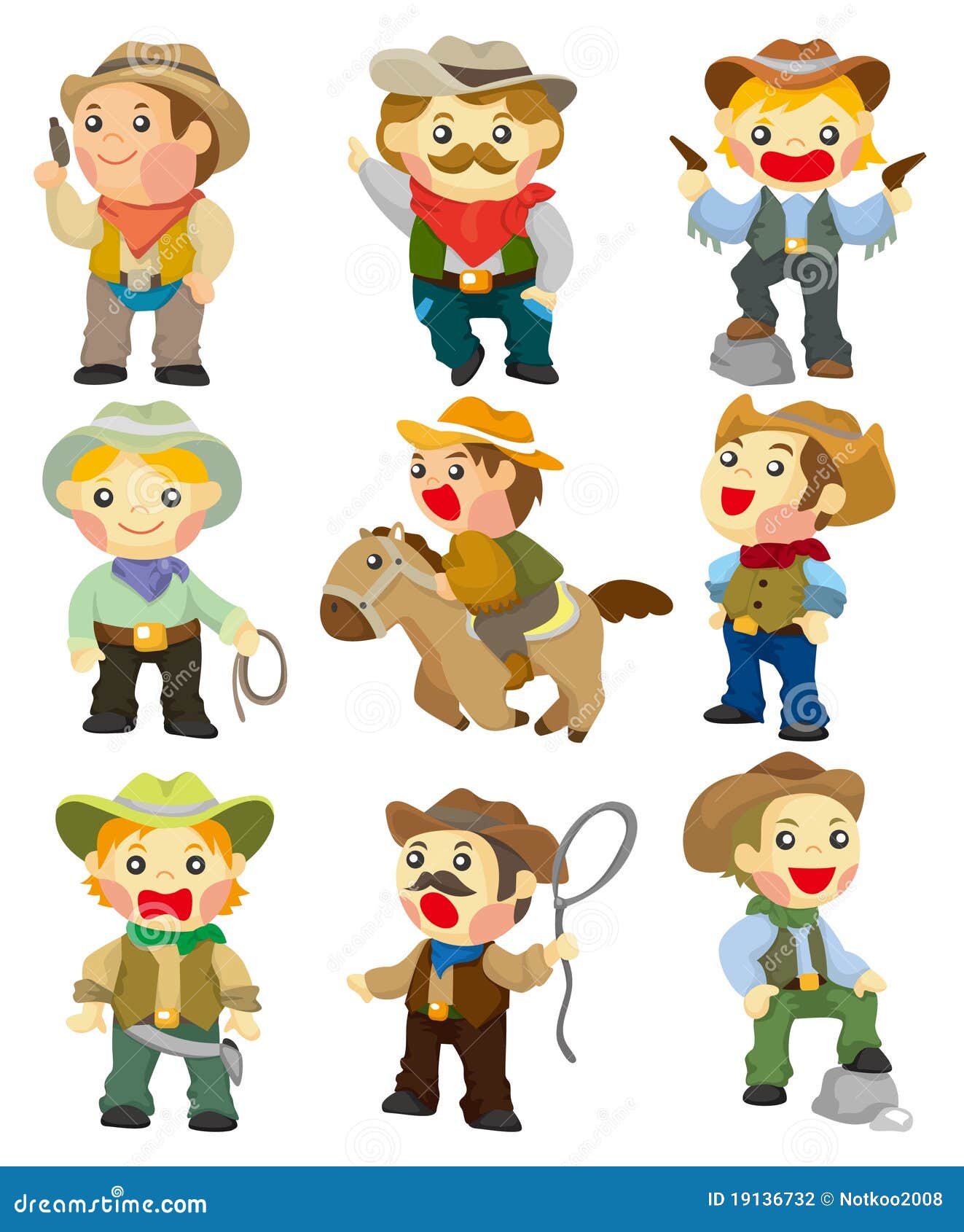 Cartoon cowboy icon stock vector. Illustration of clip - 19136732