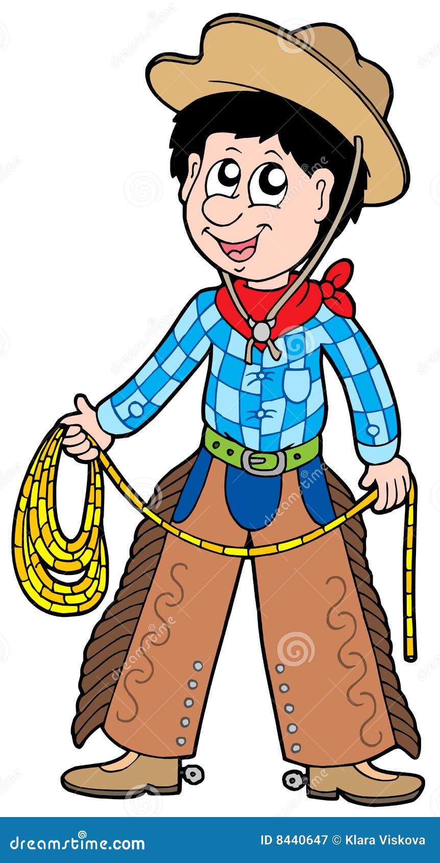 Cartoon cowboy with lasso stock vector. Illustration of ranch - 8440647