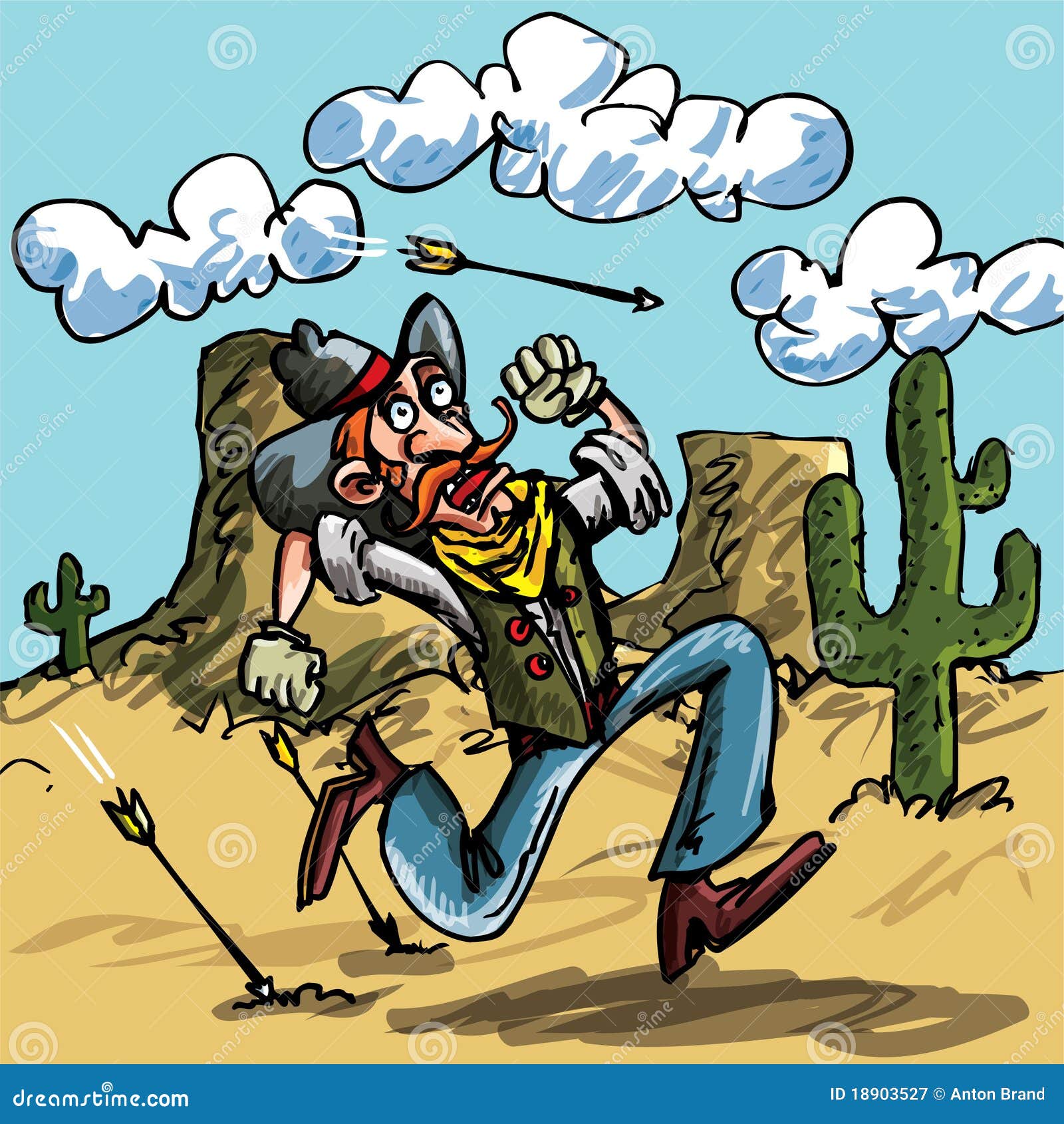 Running Cowboy Clipart
