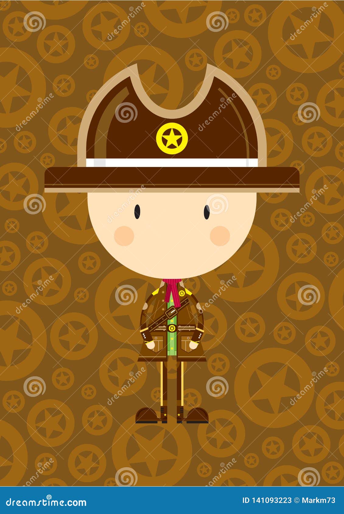 Cartoon Cowboy Sheriff stock vector. Illustration of sheriff - 141093223