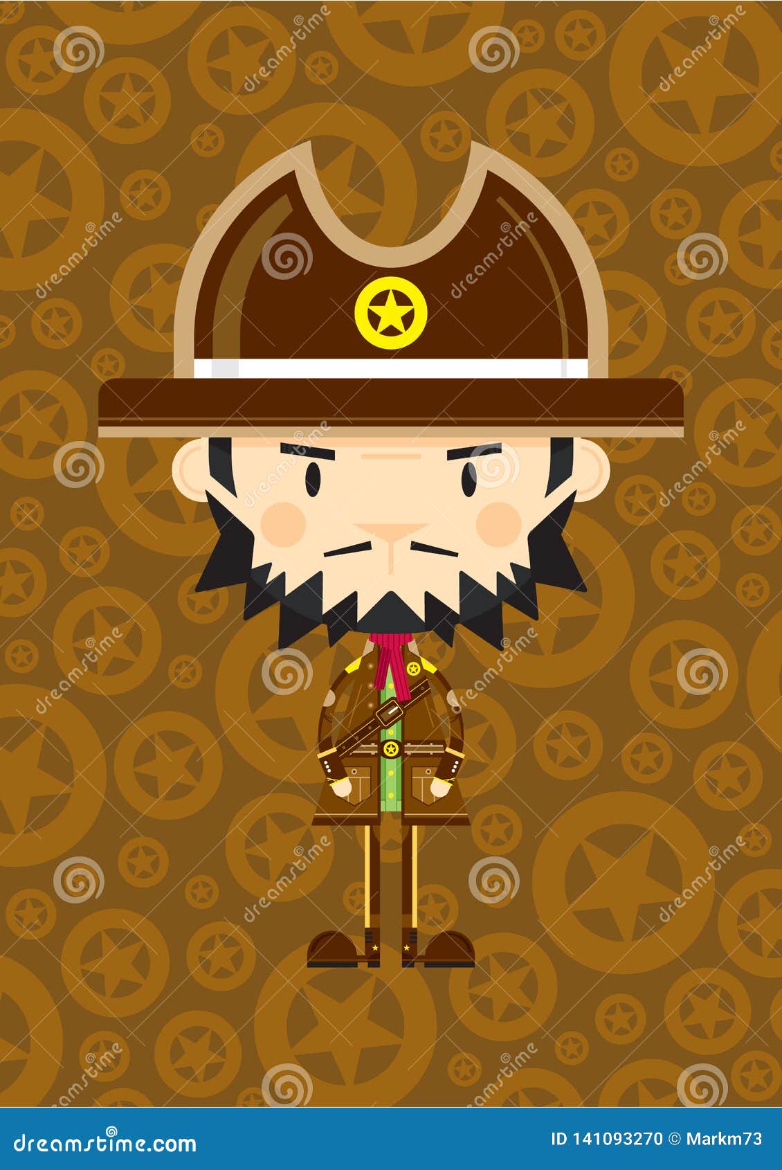 Cartoon Cowboy Sheriff stock vector. Illustration of lawman - 141093270